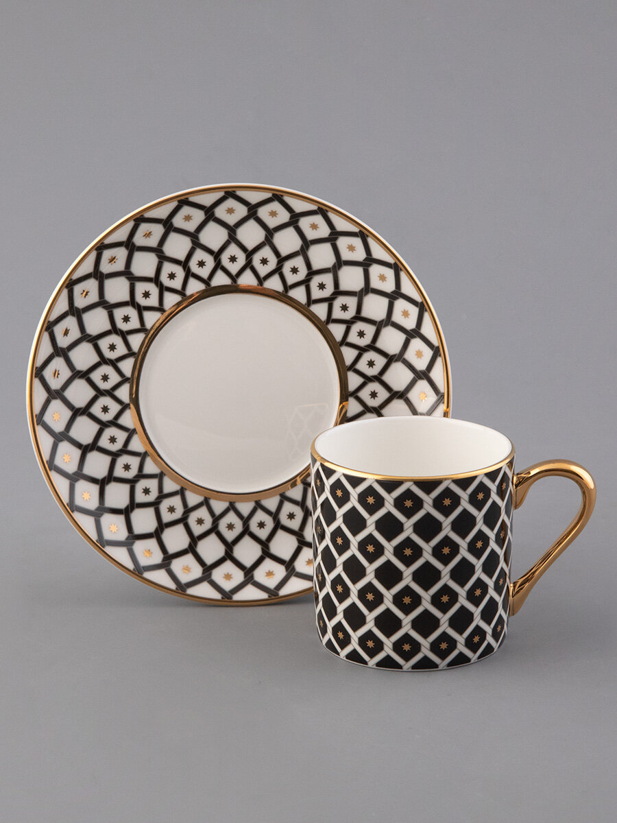 Чашка кофейная с блюдцем "Неро 2" форма Идиллия , Императорский фарфоровый завод