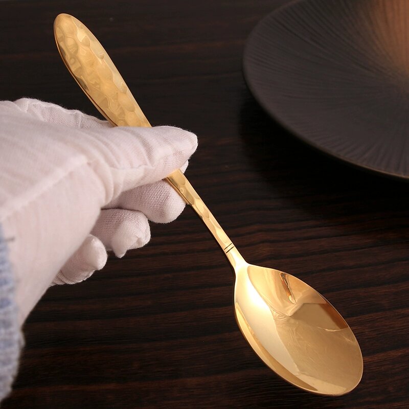 Ложка из чистой меди, палочки для еды и вилка, набор из трех предметов для дома, стильная ложка для еды для взрослых,