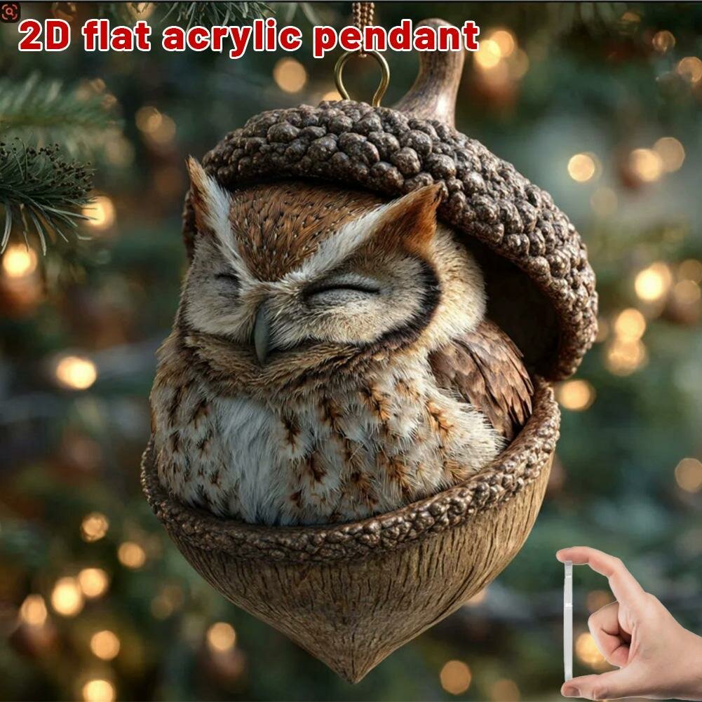 Декоративный кулон, животные в дупле дерева, акриловый плоский 2D кулон, подходит для праздничного украшения, брелок, рюкзак, дом