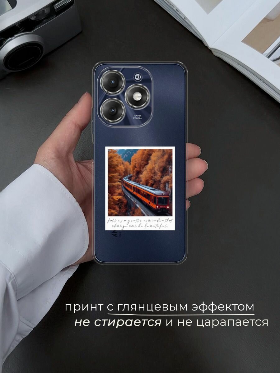 Силиконовый чехол на Itel A70 / Ител А70 с принтом Дорога в осень — фото 1