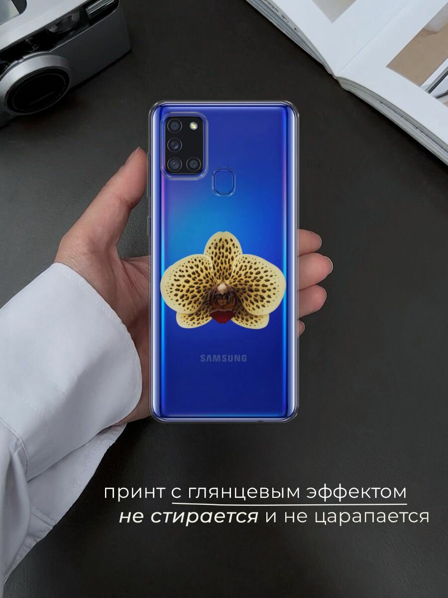 Чехол на Samsung Galaxy A21s / Самсунг Галакси A21s с принтом Желтая орхидея — фото 1