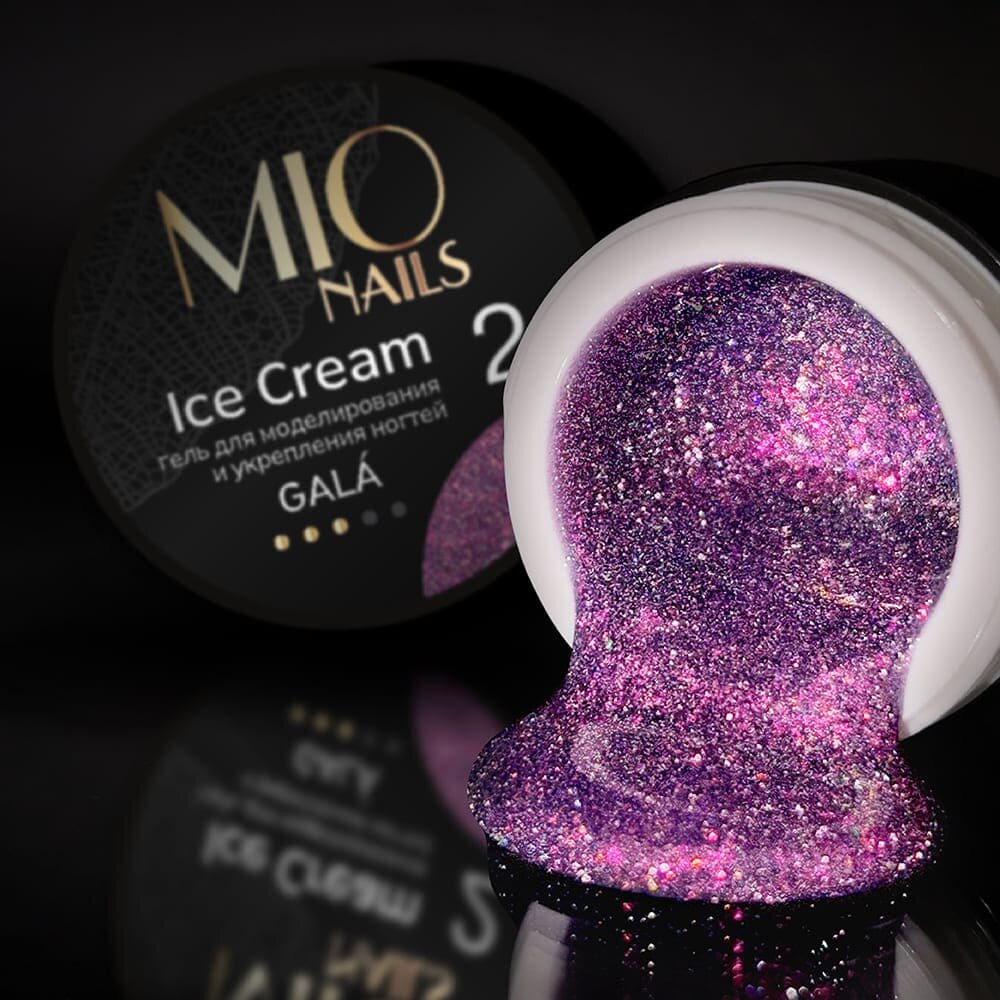 Гель Ice Cream Gel Mio Nails GALA #02 13 г светоотражающий с хлопьями юки