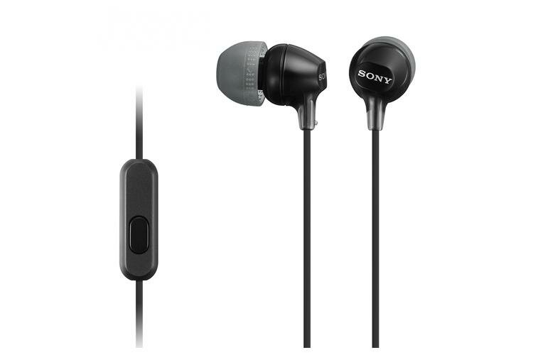 Наушники проводные SONY MDR EX15AP внутриканальные, черные, совместимы с Android, версия CN