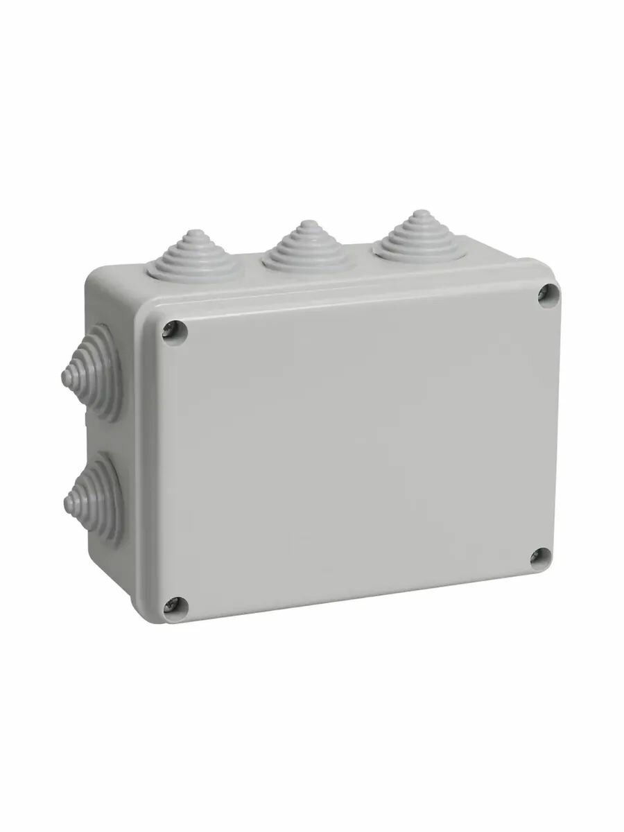 Коробка КМ41243 распаячная для о/п 190х140х70 мм IP44 (RAL7035, 10 гермовводов) код. UKO11-190-140-070-K41-44 IEK