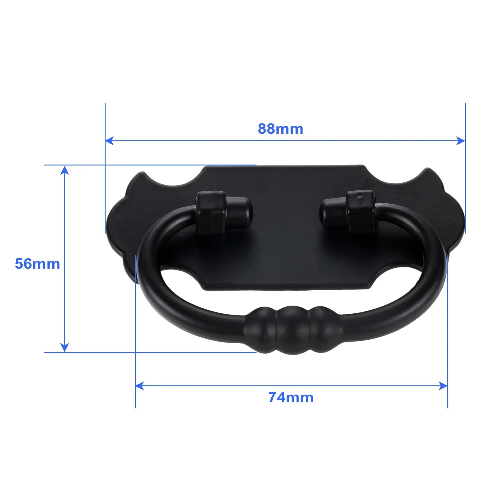 Антикварная черная ручка 60 мм, кольцевая ручка, панель с винтами, дверной ящик кухонного шкафа, винтажная мебельная фурнитура для гардероба, декор