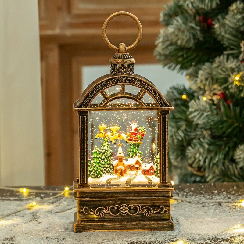 Декоративный светодиодный рождественский фонарь с новогодной музыкой