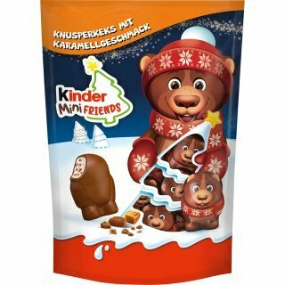 Новогодний сладкий подарок шоколадные конфеты Kinder Mini Friends со вкусом карамели, 122 г