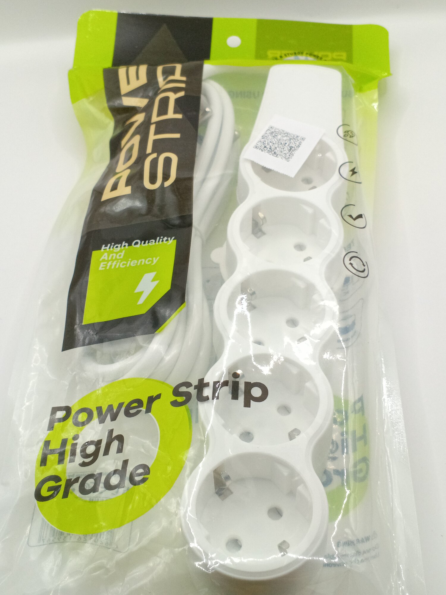 Удлинитель POWER STRIP F05-3м, 5 гнезд, 3 метра, с заземлением, з/ш, 16А