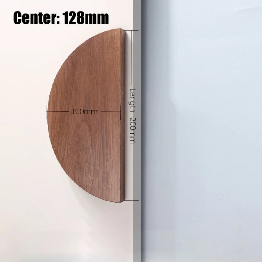 Деревянные полукруглые ручки для шкафов Walnut-L200mm