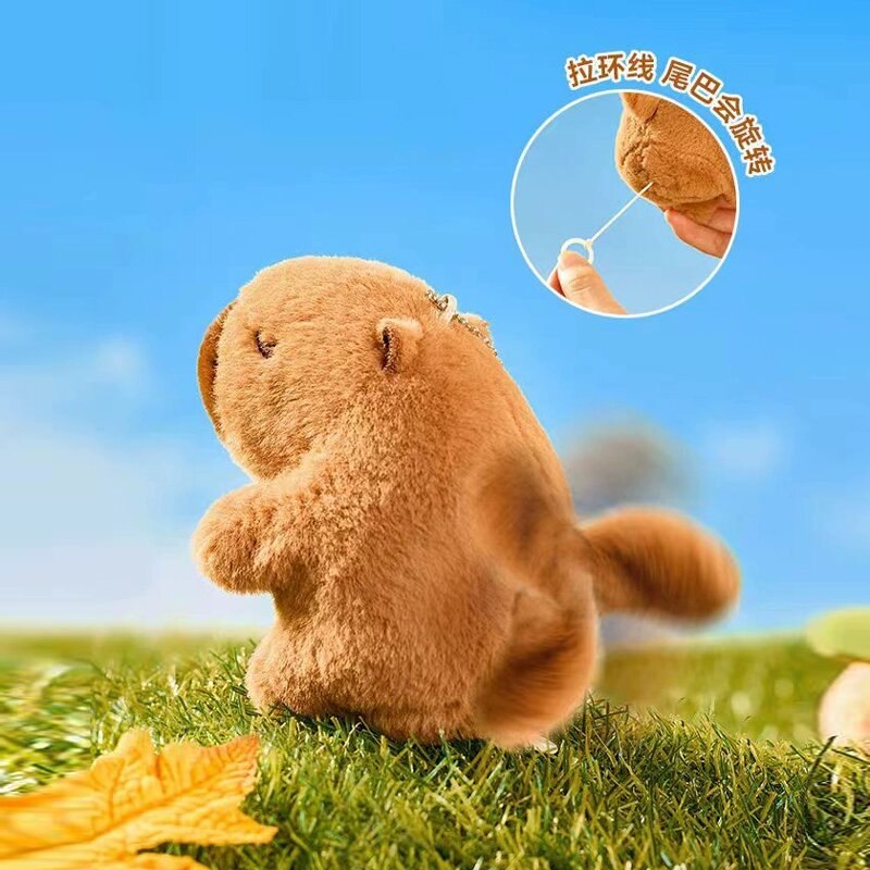 Игрушка-щенок с виляющим хвостом, плюшевая кукла, на веревочке, вращающаяся, кукла-кошка на веревочке, брелок-подвеска,