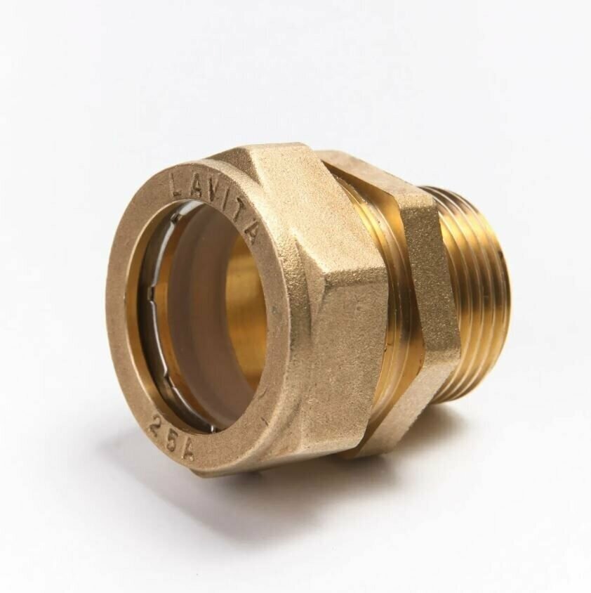 Муфта 20*1/2" Lavita труба-наружная резьба гофрированной трубы из нержавеющей стали