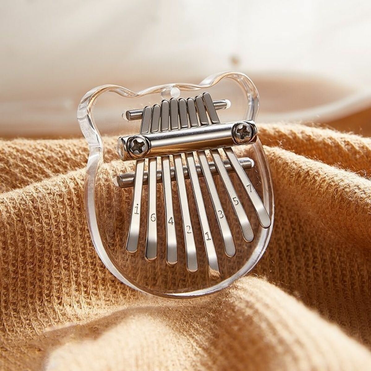 Калимба-брелок маленькая 8 нот коричневая