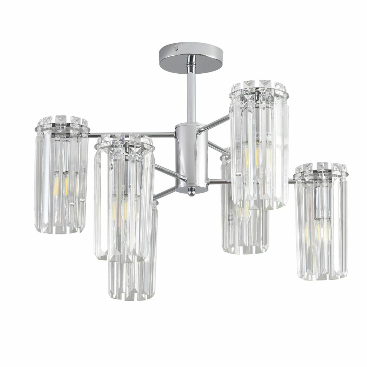 Люстра подвесная Lumion Favla D580xH430 мм E14 цвет хром прозрачный, арт. 8348/6C