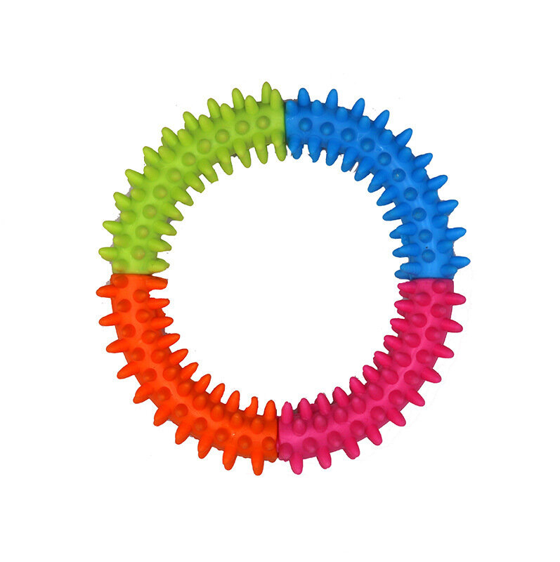 TPR резиновые колючие кольца игрушка собака шлифовальные зубы зубы щенок домашнее животное игрушка трехцветное кольцо