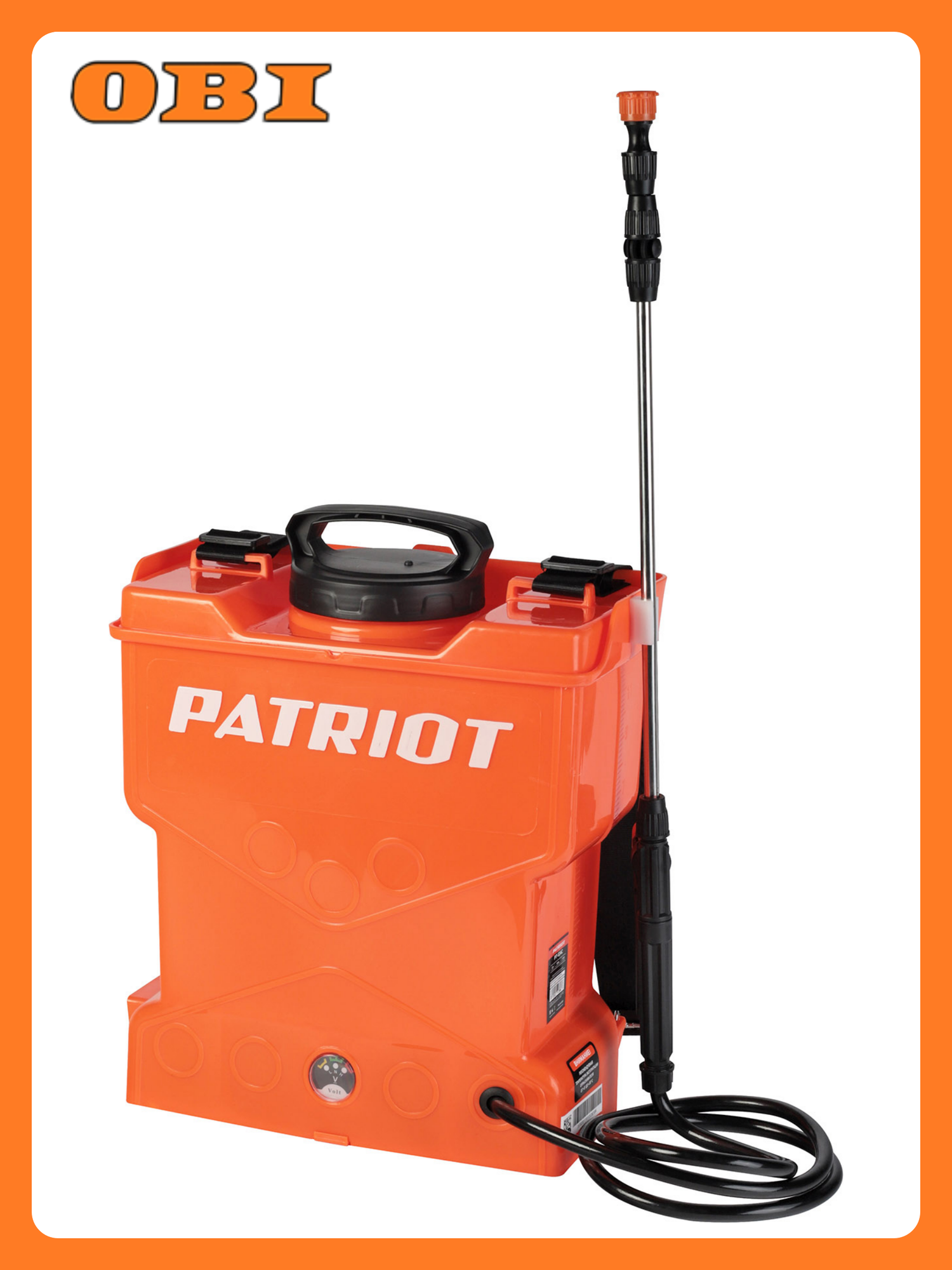 Опрыскиватель PATRIOT 12-AC, аккумуляторный, ранцевый, оранжевый, 12 л