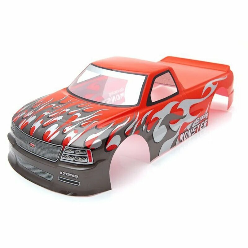 Для 1/10 RC Car T10 Окрашенный ПВХ корпус кузова 1/10 RC Car Pick Up Truck Ширина 205 мм Колесная база 255 мм, красный