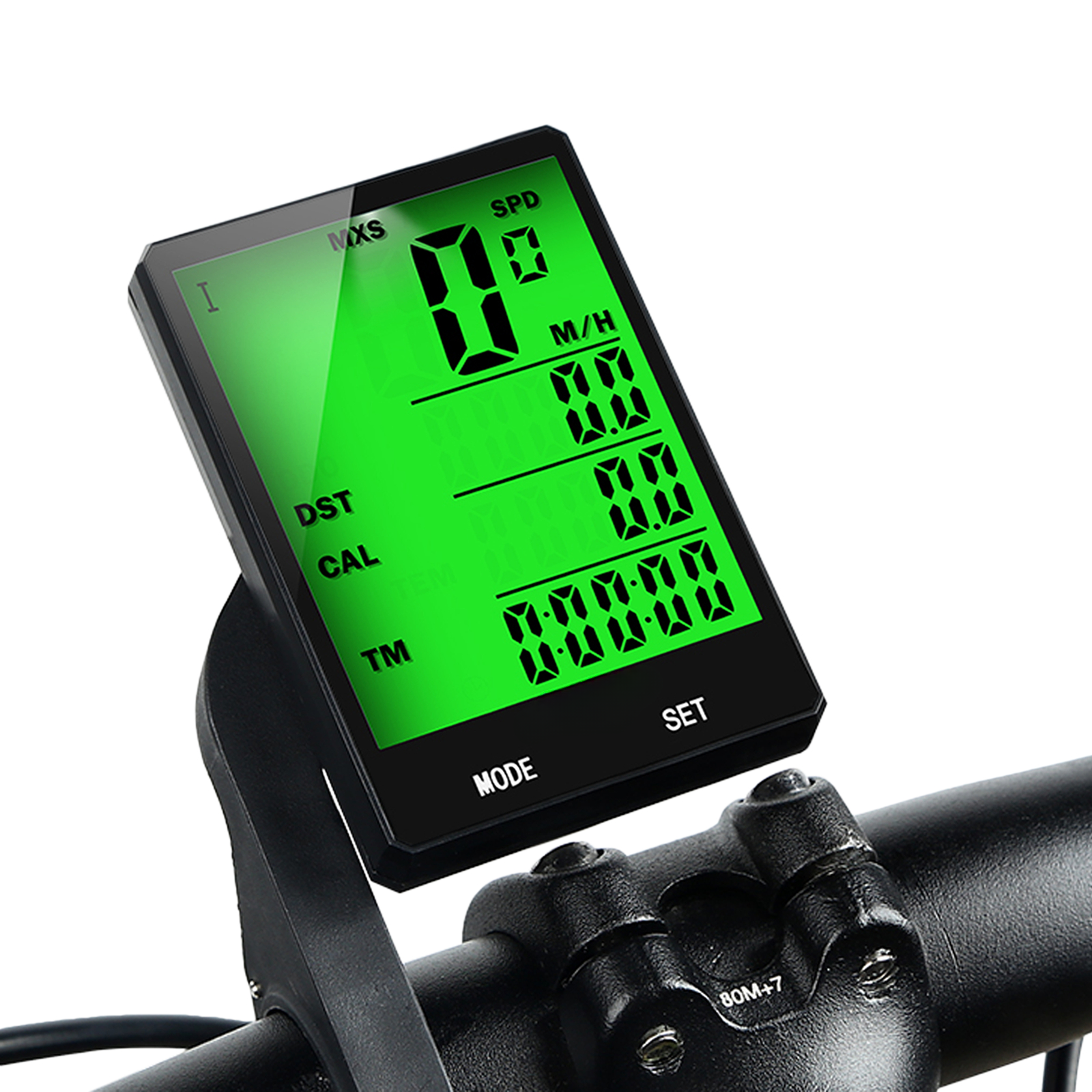 2.8 inch Bike Wireless Computer Multifunction Rainproof Riding Bicycle Odometer Cycling Speedometer Stopwatch Backlight Display Black Plastic CR2023 IPX6 7*5cm 170g 1 Computer 1 Wireless Extension Mount 1 Wireless Sensor 6 Nylon Belts 1 Magnet 2 Sponge