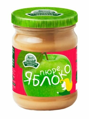 Семилукская трапеза Пюре фруктовое с сахаром Яблочное, 470 гр