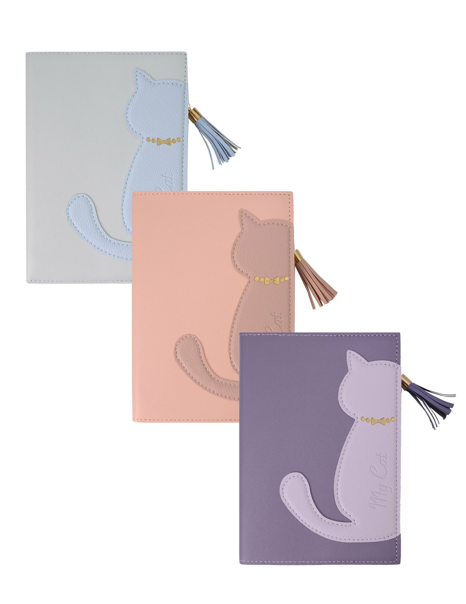 Книга для записей А5 80л кл. "Котики" PU обл, карман, ассорти, Yoi