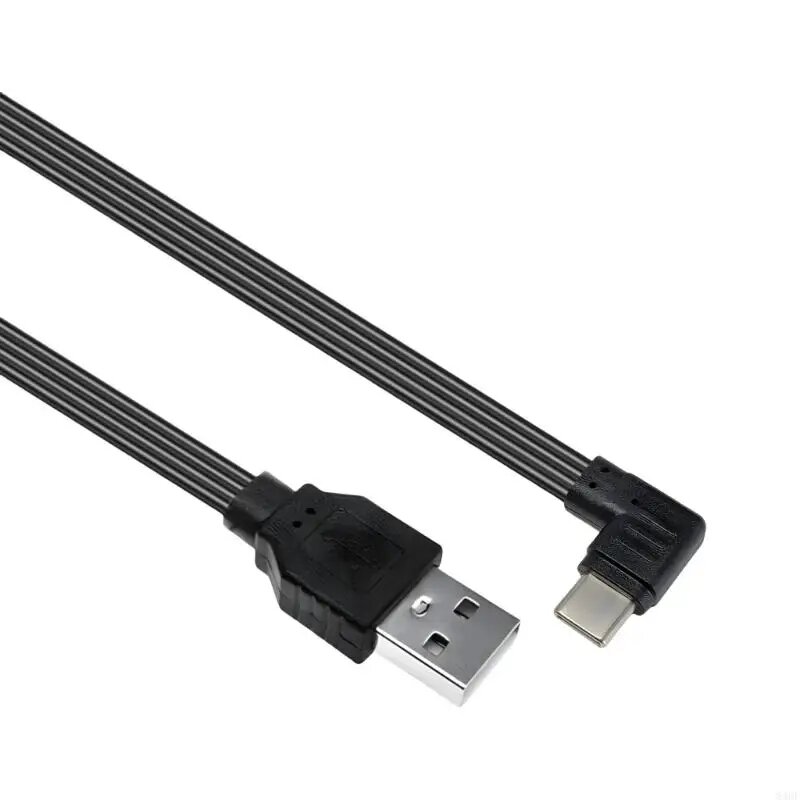 Плоский кабель USB Type C - USB 0.5м, Bend left