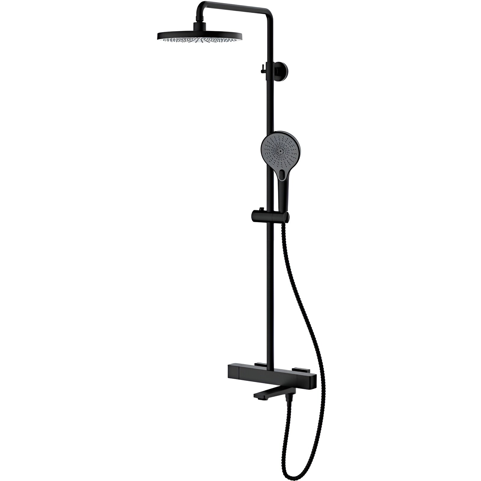 Душевая система с термостатом и тропическим душем Faop A2408-60 латунь, черная