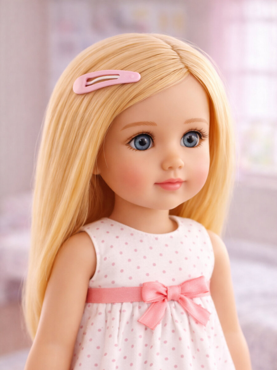 Заколки для кукол, 3*1 см, металл, акрил, 10 шт, розовые, Astra&Craft