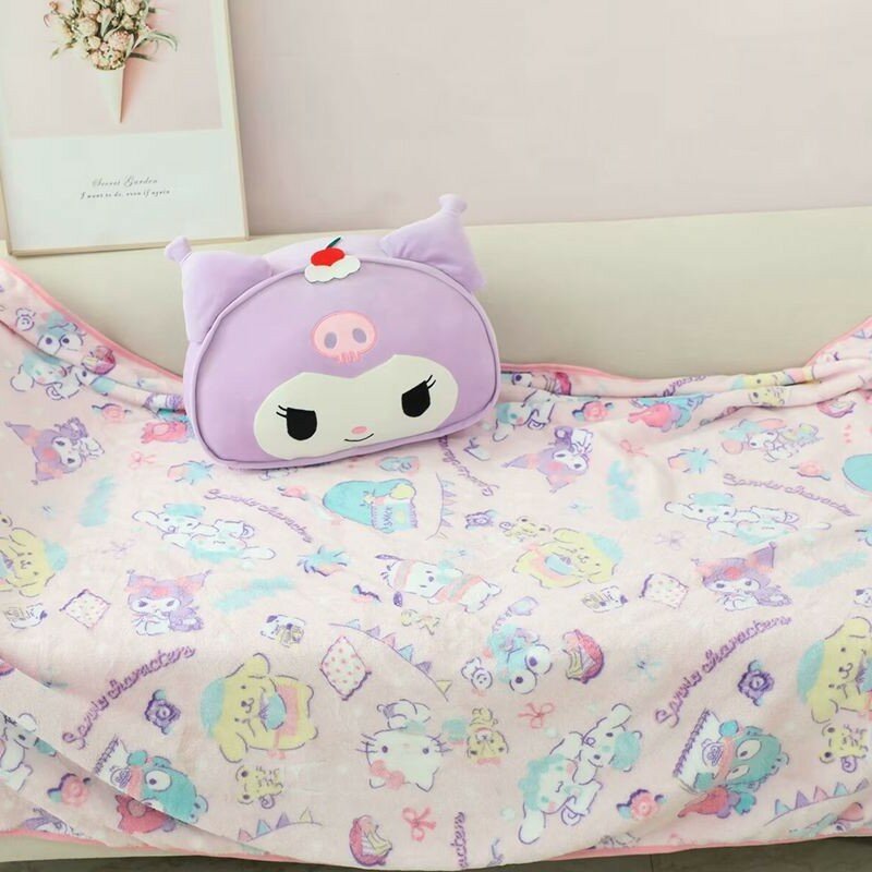 Плед с мультяшными персонажами, плюшевый плед для сна, плед для дивана, утепленный плед, плед для кондиционера, портативный дорожный плед, чехол для автомобиля.