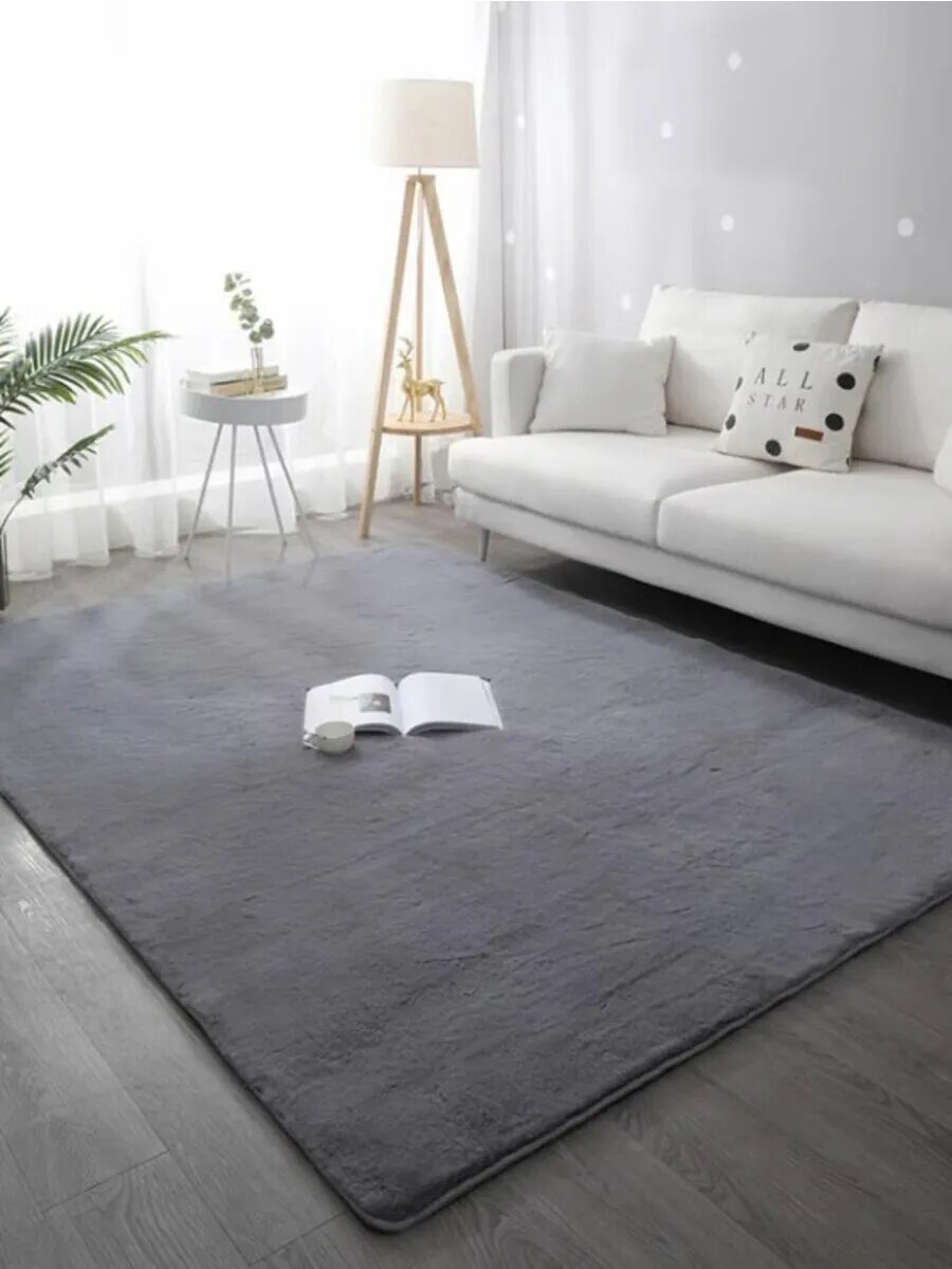 Ковер Natali's Carpets "Кролик", полиэстер, нескользящий, имитация меха, 200x300см