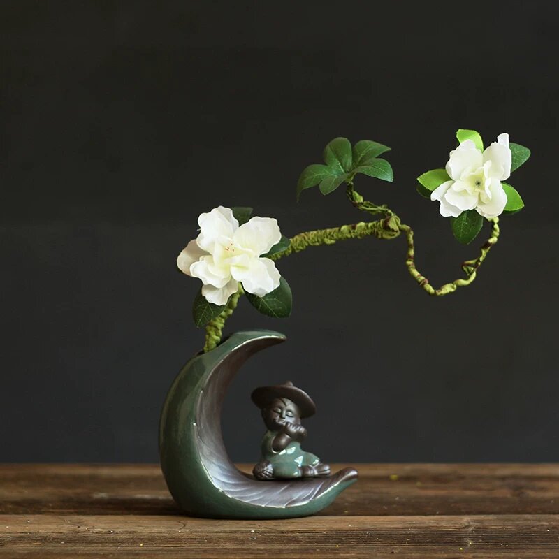 Новая китайская ваза дзен, сухоцветы, декоративные украшения, аксессуары для дома, вход в гостиную, цветочная