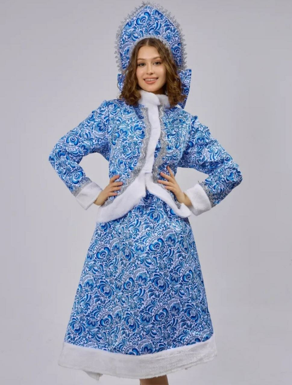 Костюм новогодний "Снегурочка", для взрослых, универсальный размер 44-46