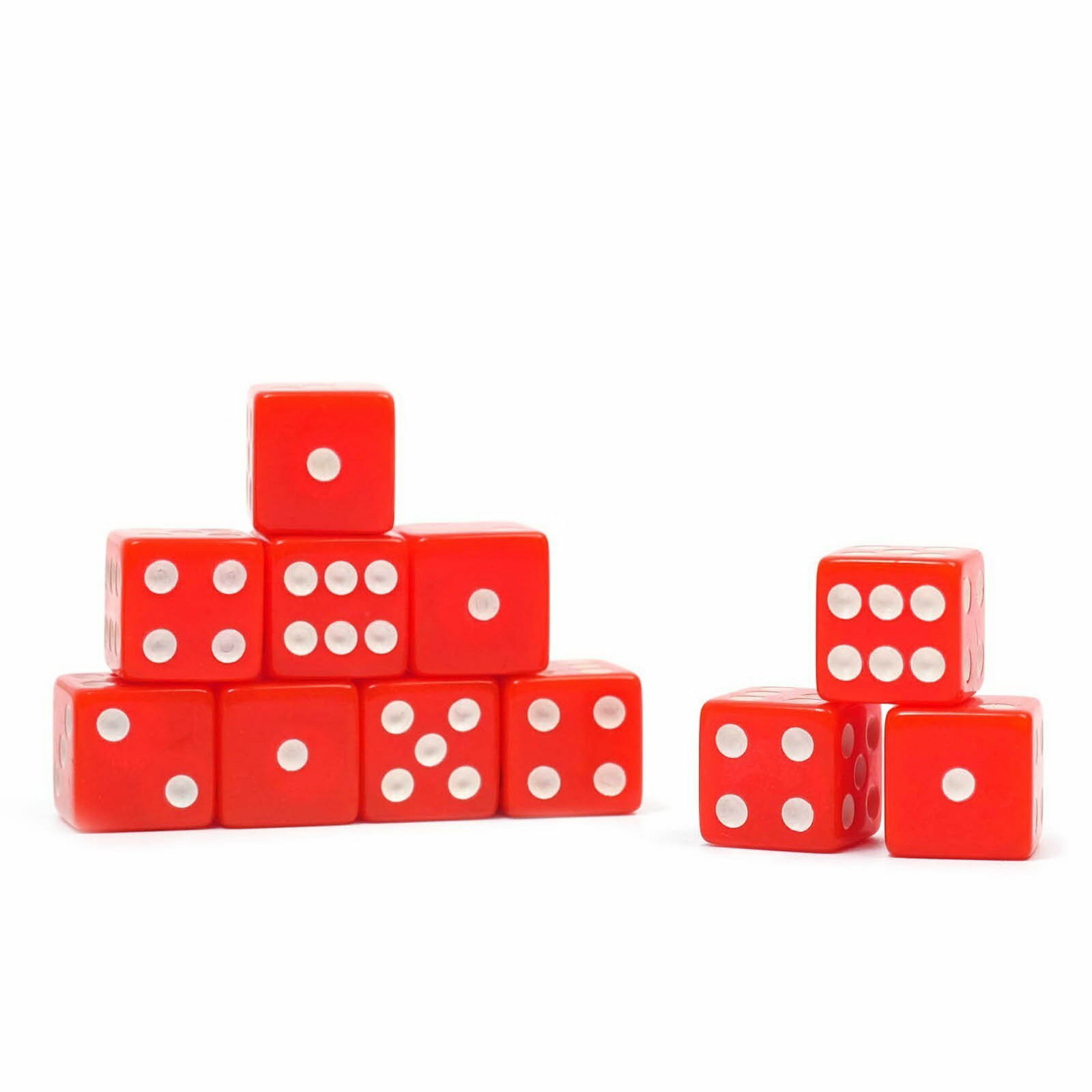 Кости игральные кубики 1.6x1.6 см, набор 100 шт, цвет: красный
