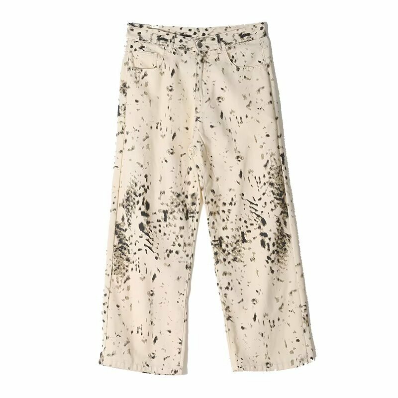 Тренд RONG CH Джинсы Парные Тай-Дай Градиент Винтажные Хип-Хоп Деним, Размер_XL