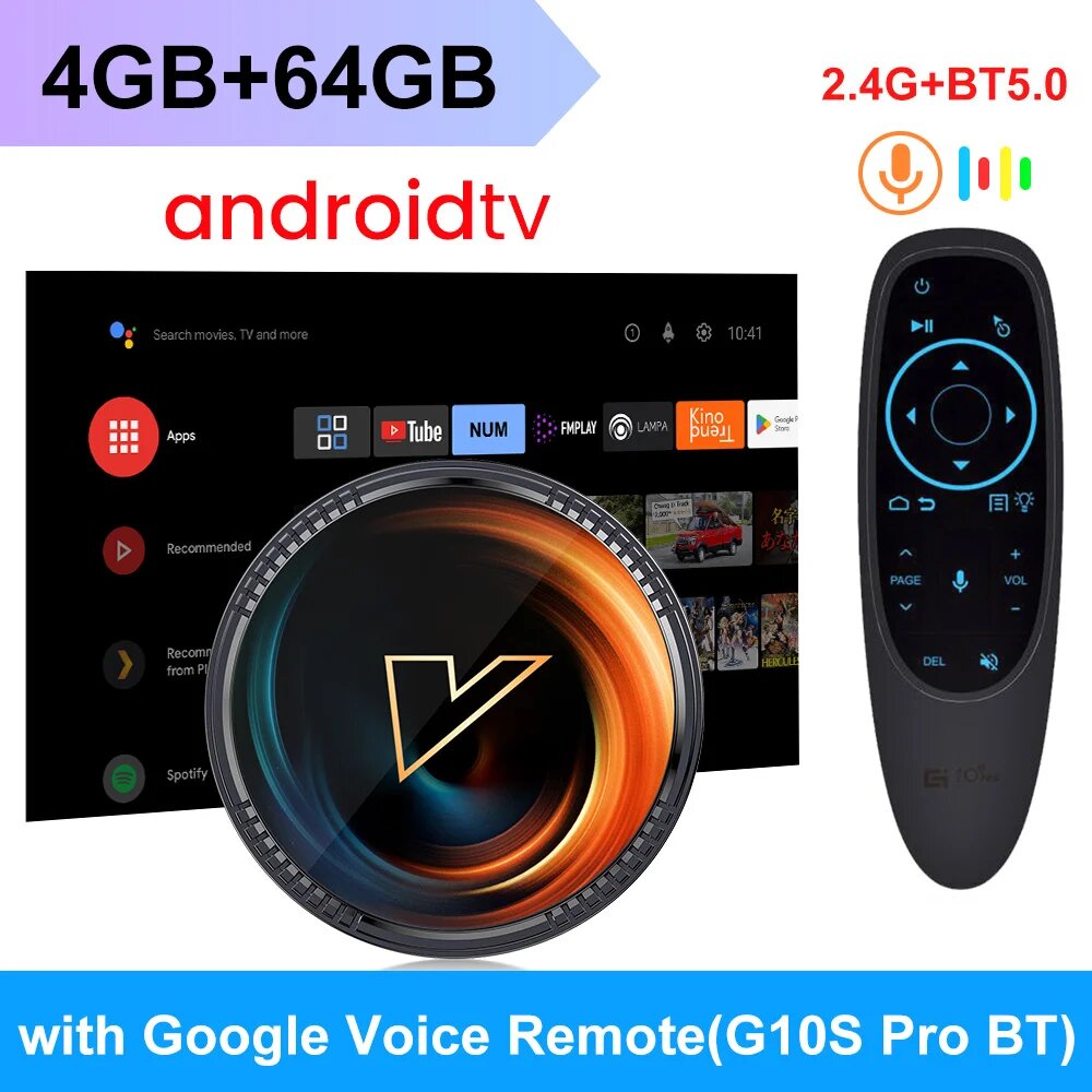 VONTAR W2 ATV Smart TV Box Android 11.0 EU Plug, 4GB 64GB G10 Pro