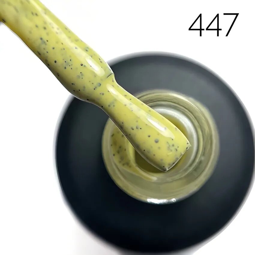 Sova De Luxe Гель-лак жёлтый с вкраплениями, оттенок 447, 15мл.