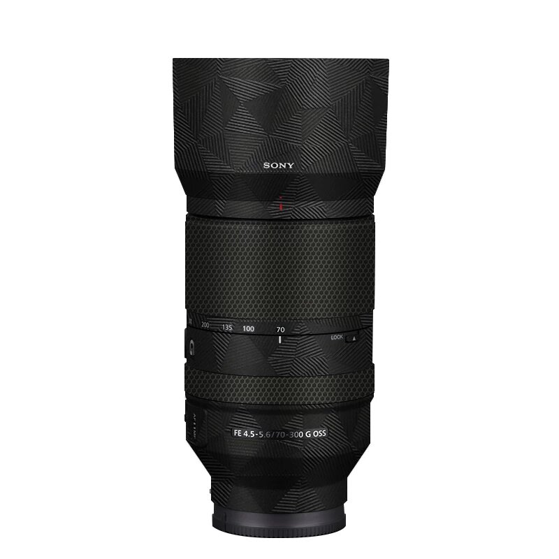 Крышка для объектива Sony FE70-300mm из углепластиковой матовой пленки в цвете Северный треугольник черный