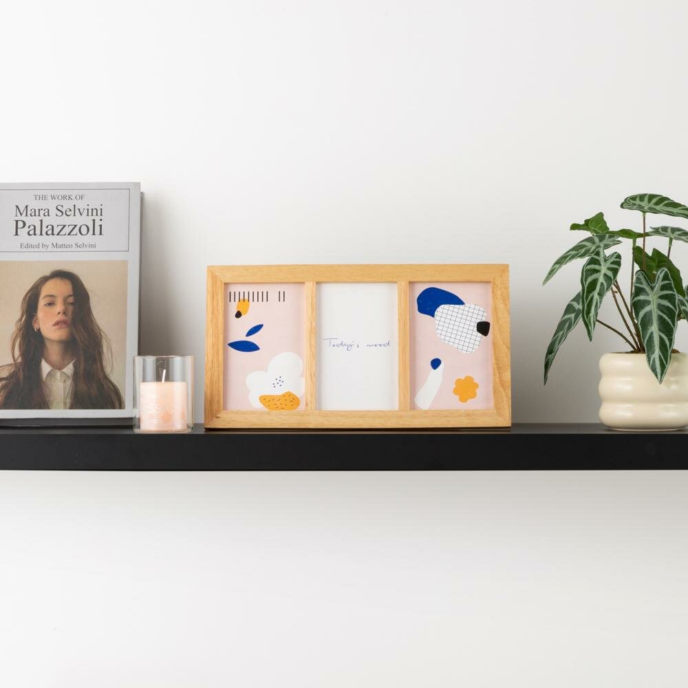 Настенная полка KONSENSA 100x23.5 см со скрытым креплением МДФ цвет черный