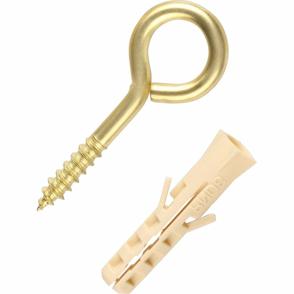 Латунированная петля-шуруп европартнер L10 х d2,7 x O5 мм 4 шт.