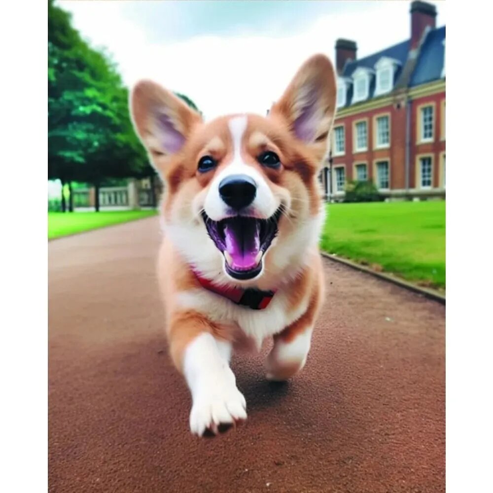 Алмазная Мозаика "Вельш-корги. Собака" 40х50 См Алмазная Вышивка / Картина Стразами Подарков / Украшения