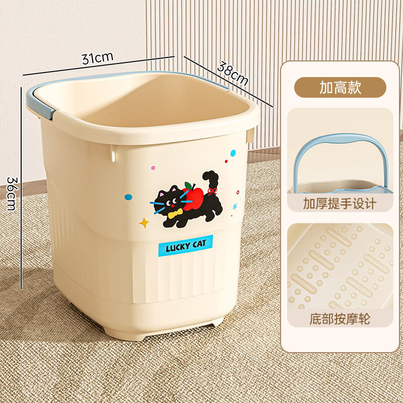 Переносной ванночка для ног, ведро для домашнего использования, глубокое ведро для ног до колена, ванночка для здоровья ног, ведро для мытья ног с крышкой для общежития