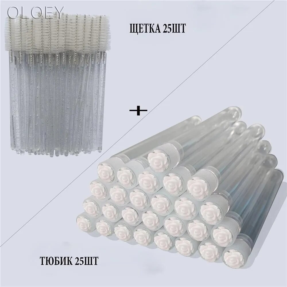 Кисти для бровей, Кисть для ресниц в футляре для роз Ddustproof, 25 шт, Разноцветный,