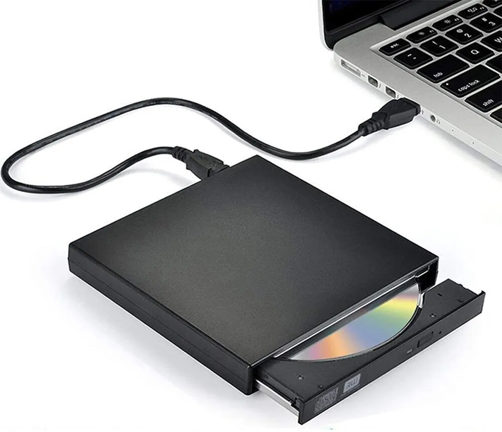 Внешний дисковод CD/DVD - USB 2.0 - с записью и чтением, оптический привод для ноутбука, компьютера