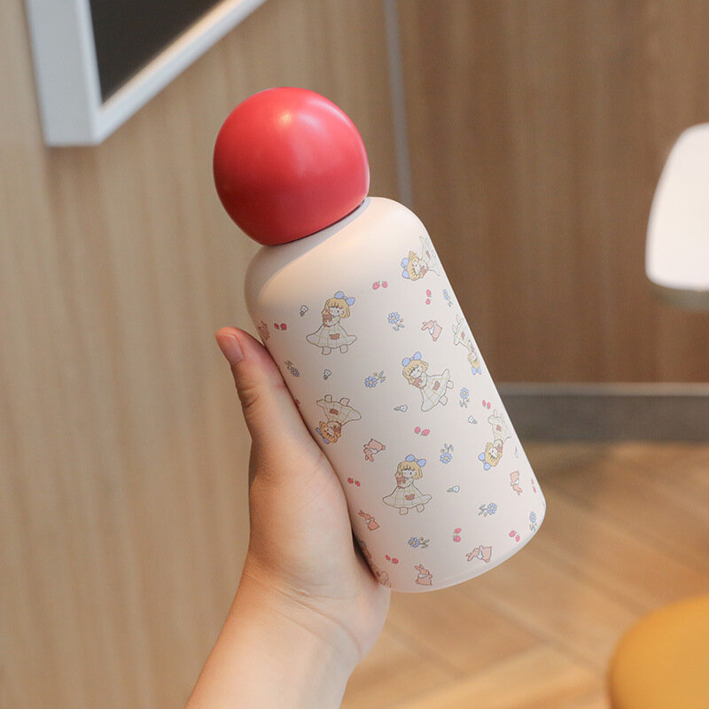 Портативная уличная изолированная кружка из нержавеющей стали, спортивная бутылка для детей, высококачественная дорожная кружка с красным носом, подарочная кружка