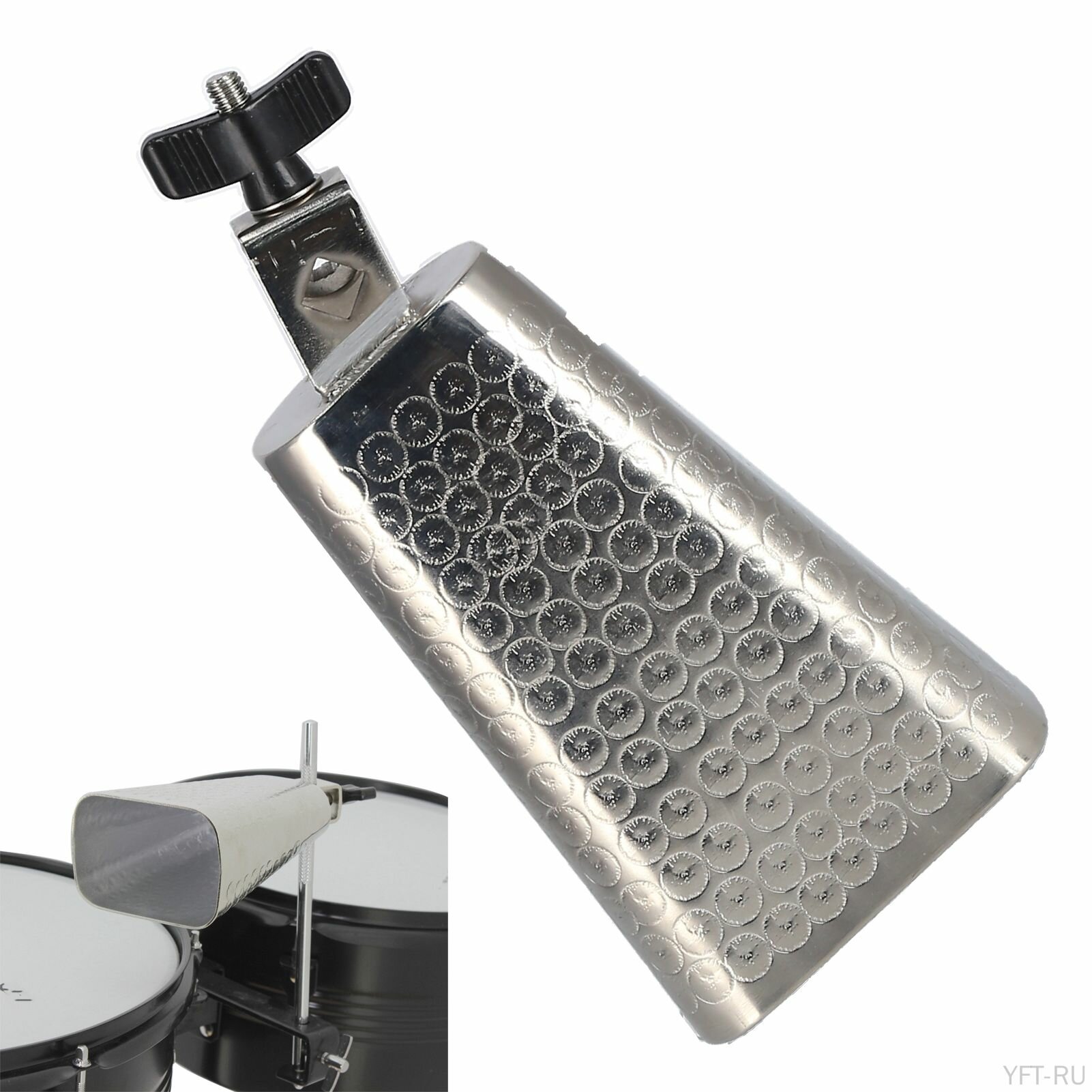 Коловорот металлический электропокрытый 6 дюймов, серебристый аксессуар для ударных установок, перкуссионный инструмент в количестве 1 штуки