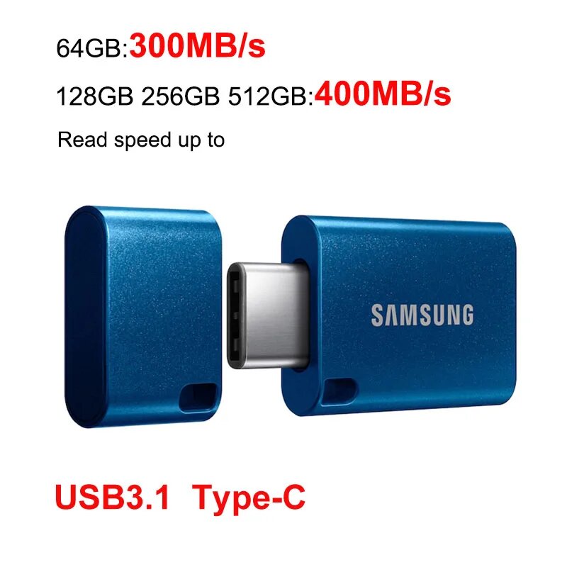 Samsung Type-C USB3.1 флешка 64/128/256 ГБ 512 ГБ, DA