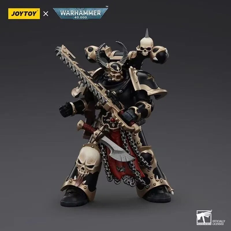 Подвижная фигурка JOYTOY 1/18 Warhammer 40K Chaos Space Marines Black Legion Chosen with Combi-melta and chainsword