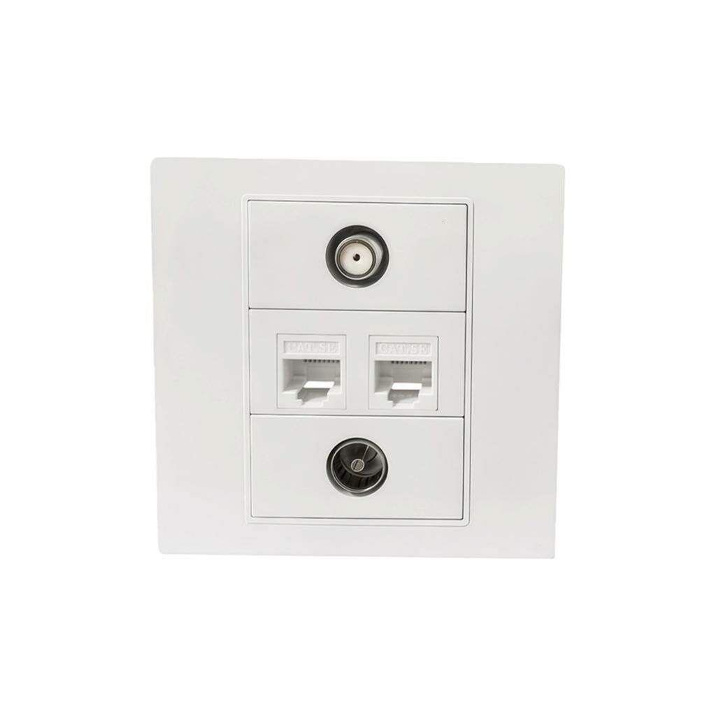 4-портовая мультимедийная розетка 86 мм, РДЖ45 КАТ5Е