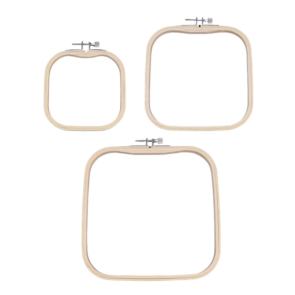 3шт Регулируемый Квадратный Пяльцы Для Вышивания Деревянная Рамка для Вышивания Рукоделием и Проектом Сшивания