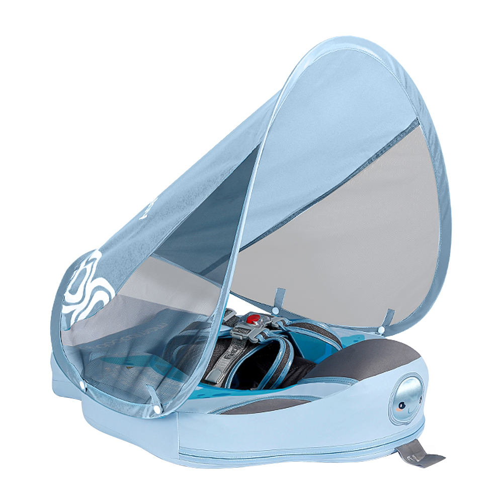 Мамбобэби B503-26 Надувной круг для плавания младенцев с защитным козырьком UPF50+ для детей от 3 до 24 месяцев