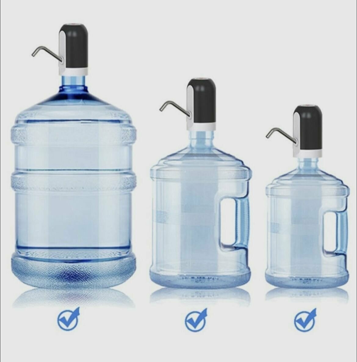 Помпа для воды / Водяной электрический диспенсер / Автоматический дозатор для питьевой бутылки 18, 19, 20 литров / белая