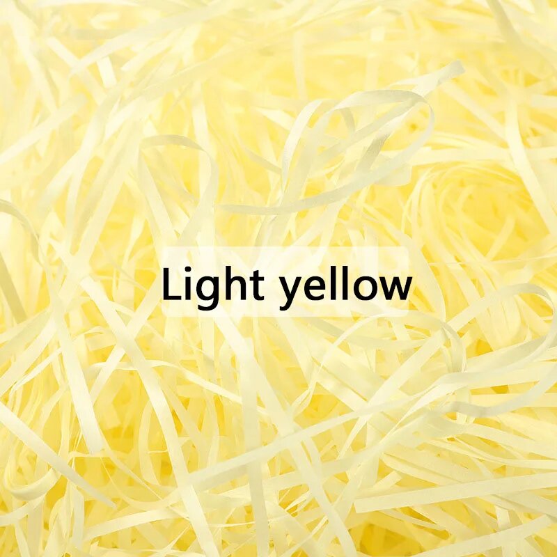 Цветная рафия для упаковки подарков Светло-желтый, 50g, Light yellow